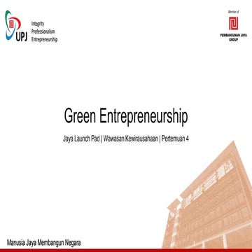 green entrepreneur for kewirausahaan ekonomi dan Bisnis | PDF