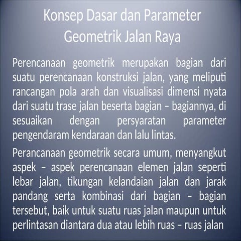 Geometrik Jalan Raya (Perencanaan) | DOCX