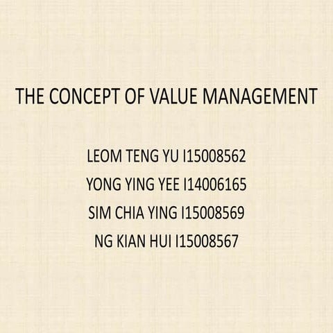 Value Management | PPTX