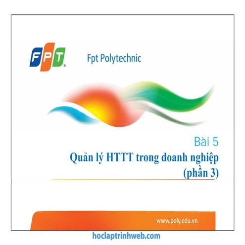 Hệ thống thông tin quản lý - Bài 5 Quản lý HTTT trong doanh nghiệp (phần 3) | PDF