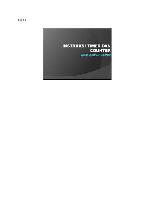 Instruksi timer dan counter plc omron | PPTX