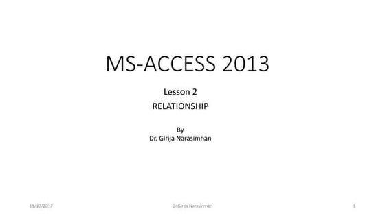 Ms access Lesson 1 - create table | PDF