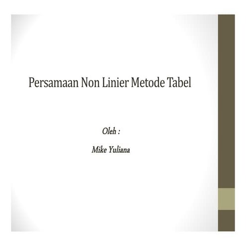 Slide1 Nonlinear Table By Mike Yuliana Pdf Ppt