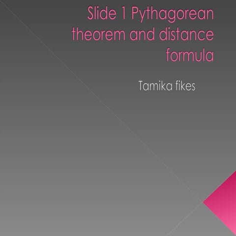 Slide 1 pythagorean theorem and distance formula | PPT
