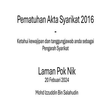 Pematuhan Syarikat SSM di Malaysia mengikut akta | PDF