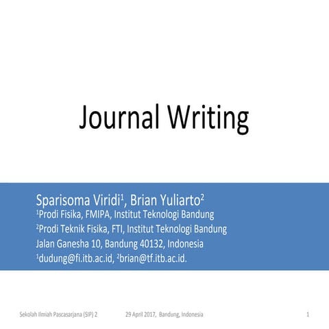 Journal Writing | PPT
