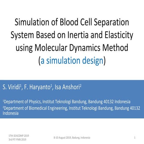 Simulation of Blood Cell Separation System Based on Inertia and Elasticity using Molecular ...