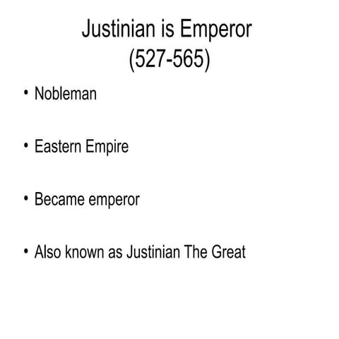 Slide 3- Justinian is emperor | ODP | Christianity | Religion ...
