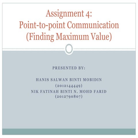 Point o Point Communication for finding max value | PPTX | Computer ...