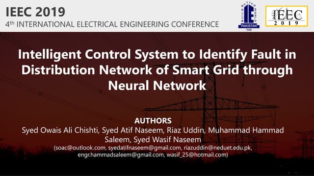 Neural Network To Identify Fault In Distribution Network Of Smart Grid Pdf Internet Of
