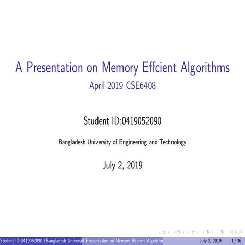 Slide advlow memory algorithm | PPT