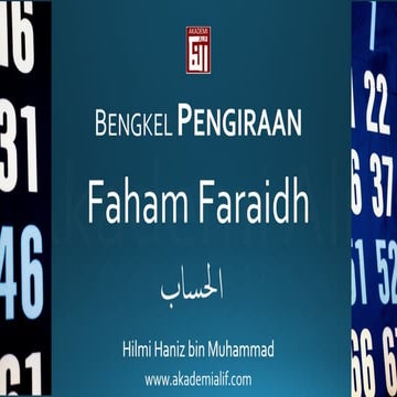 Faraid berasal daripada perkataan dalam bahasa Arab yang asalnya ...