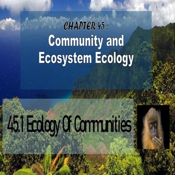 COMMUNITY AND ECOSYSTEM ECOLOGY | PDF