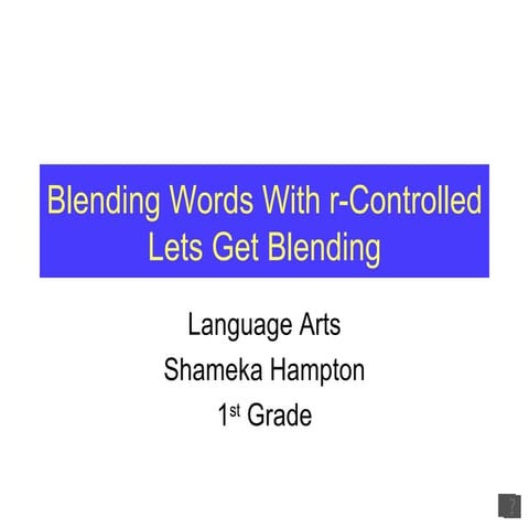Blending Words With r-Controlled | PPT
