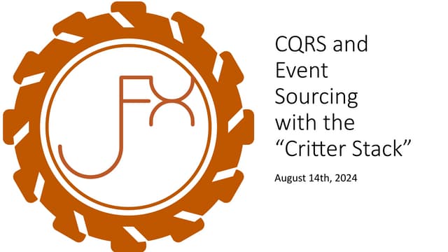 Event Sourcing And Cqrs Using The Critter Stack Ppt