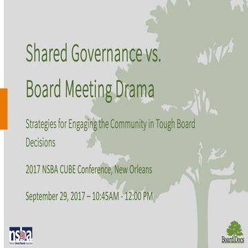 Shared Governance - Strategies for Engaging the Community in Tough ...