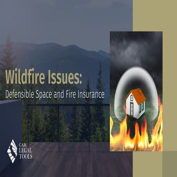 Wildfire Issues Defensible Space & Insurance | PDF