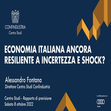 Slide Rapporto di previsione Centro Studi Confindustria autunno 2022 | PPT