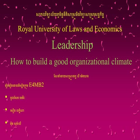 Good Organizational Climate | PPTX