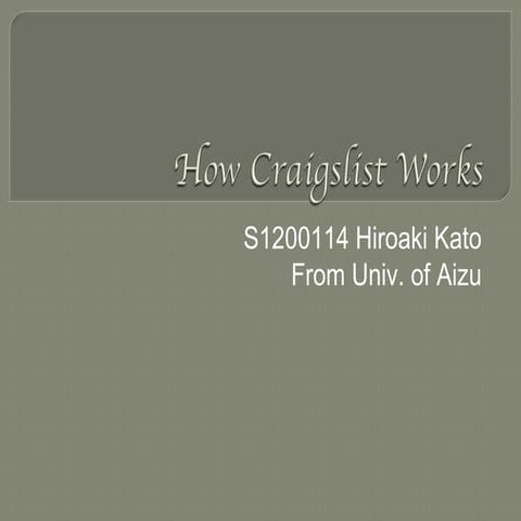How craigslist works | PDF