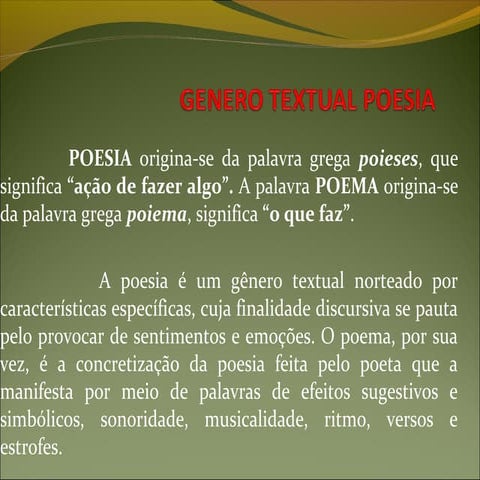 Slide Genero Textual Poesia | PPT