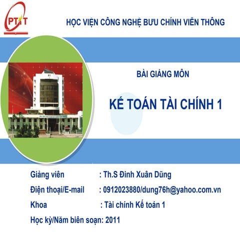 Slide ke toan tai chinh 1 | PPT