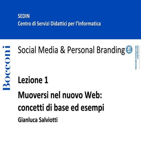 Slide lezione 1 web 2.0 e social media | PPTX