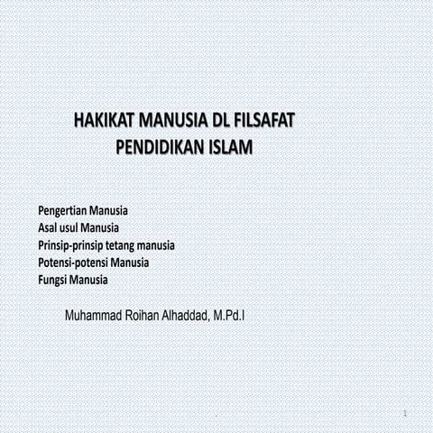 slide manusia dan alam dalam filsafat pendidikan Islam | PPT