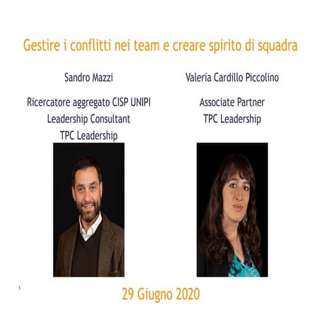 CLab 2020 SOFT SKILLS - Gestire i conflitti in team e creare lo spirito ...