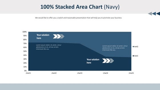 Stacked Bar (Navy) chart | PPT