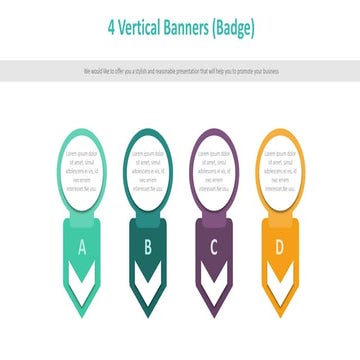 4 Vertical Banners Diagram (Badge) | PPTX