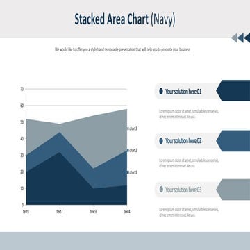 Stacked Area Chart (Navy) | PPT