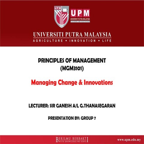 MANAGING CHANGE & INNOVATIONS | PDF