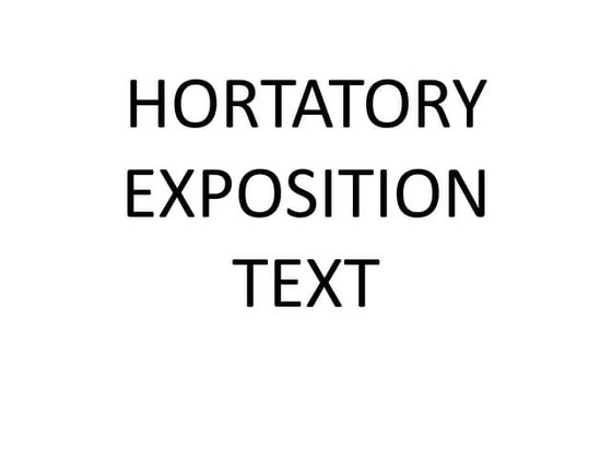 Hortatory exposition review | PPT