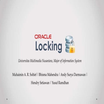 Oracle Administrator - Locking presentation | PPTX