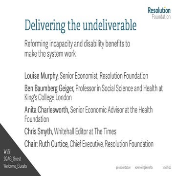 Delivering the undeliverable Reforming incapacity and disability ...