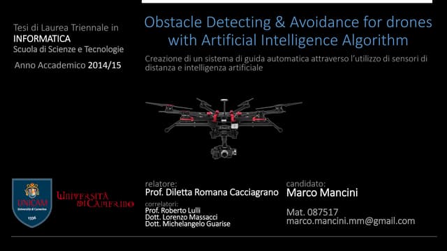 Obstacle Detecting And Avoidance For Drones With Artificial Intelligence