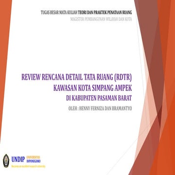 Presentasi Review RDTR Kota Simpang Ampek | PDF