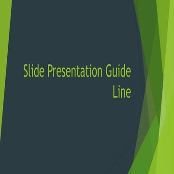 Slide presentation guide line | PPT
