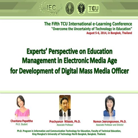 Experts’ Perspective on Education Management in Electronic Media Age ...