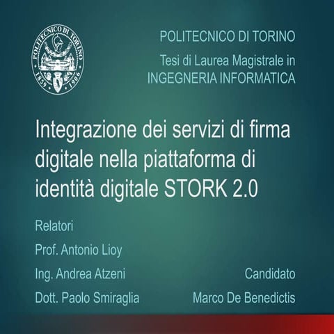 Integrazione dei servizi di firma digitale nella piattaforma di ...