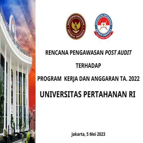 SLIDE RENCANA PENGAWASAN INTERN PADA UNIVERSITAS PERTAHANAN | PPT