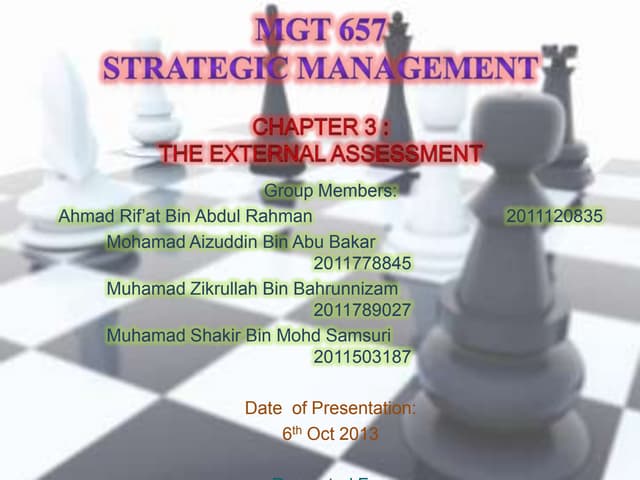 Chapter-3 External Assessment in Strategic Management | PPTX