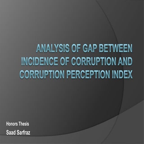 Analysis of gap between incidence of corruption and Corruption ...