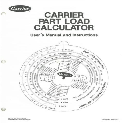 Slide rule part1 carrier part load calculator user manual and ...