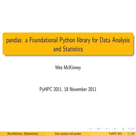 Pandas A Foundational Python Library For Data Analysis And Statistics Ppt 