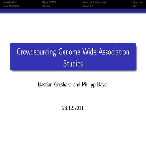 Crowdsourcing GWAS | PDF