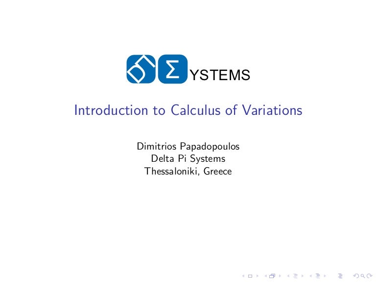 Introduction To Calculus Of Variations