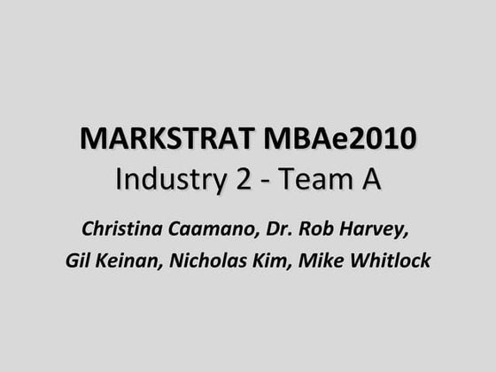 Markstrat simulation reflection | PDF