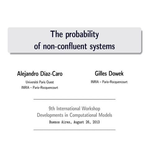 The probability of non-confluent systems | PDF | Programming Languages ...